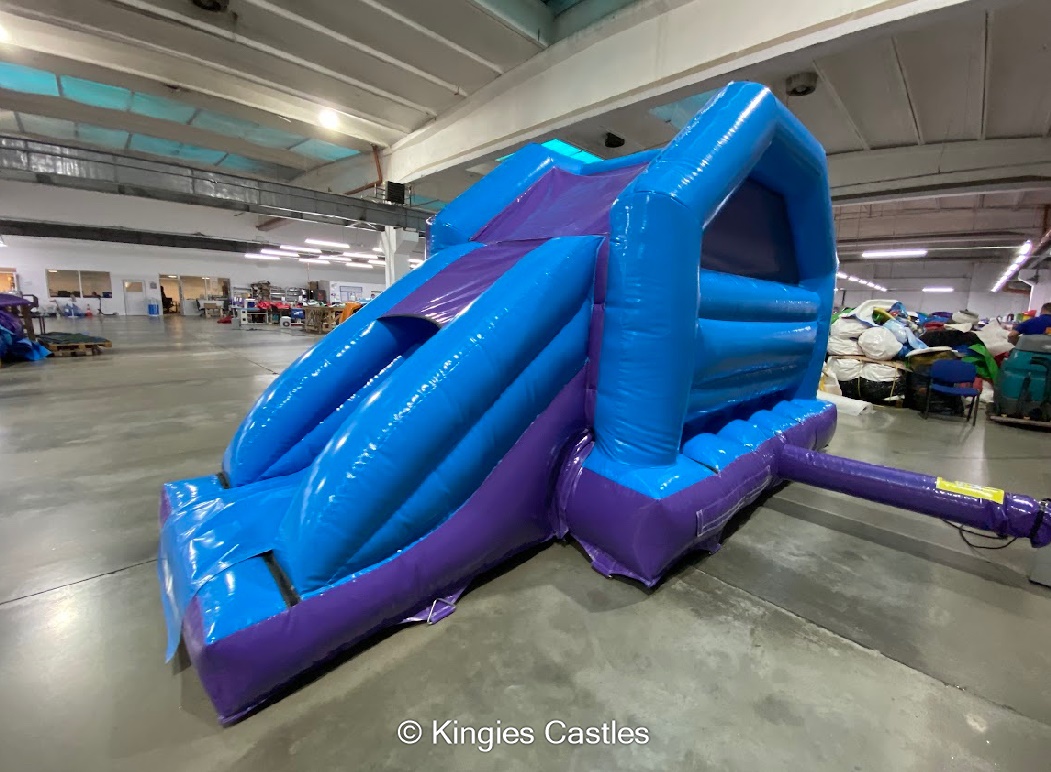 13x18 Purple & Blue Party time Side Slide Combi Castle